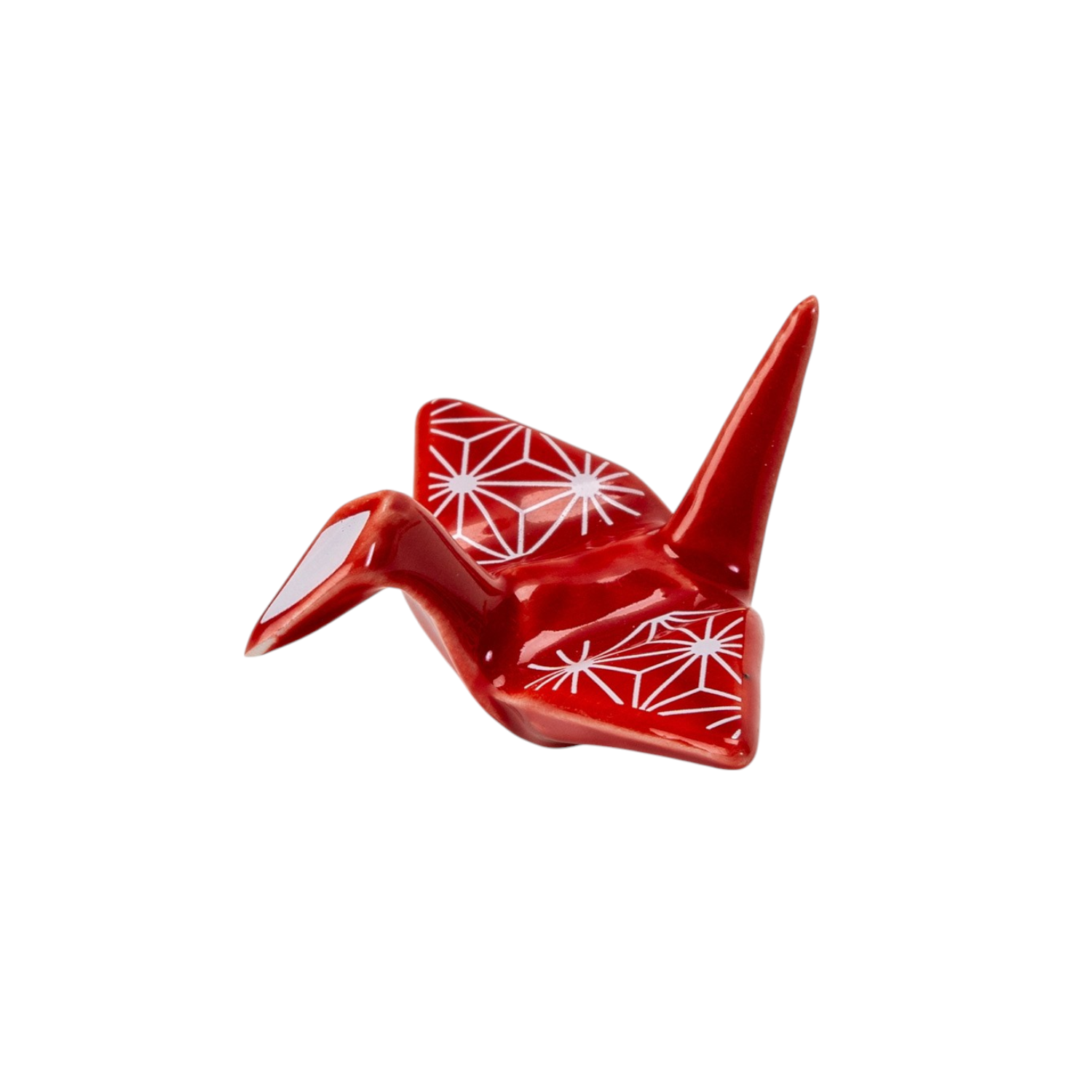 Origami Crane Porcelain Chopsticks Rest 2"L Asanoha Red (12/288 ...