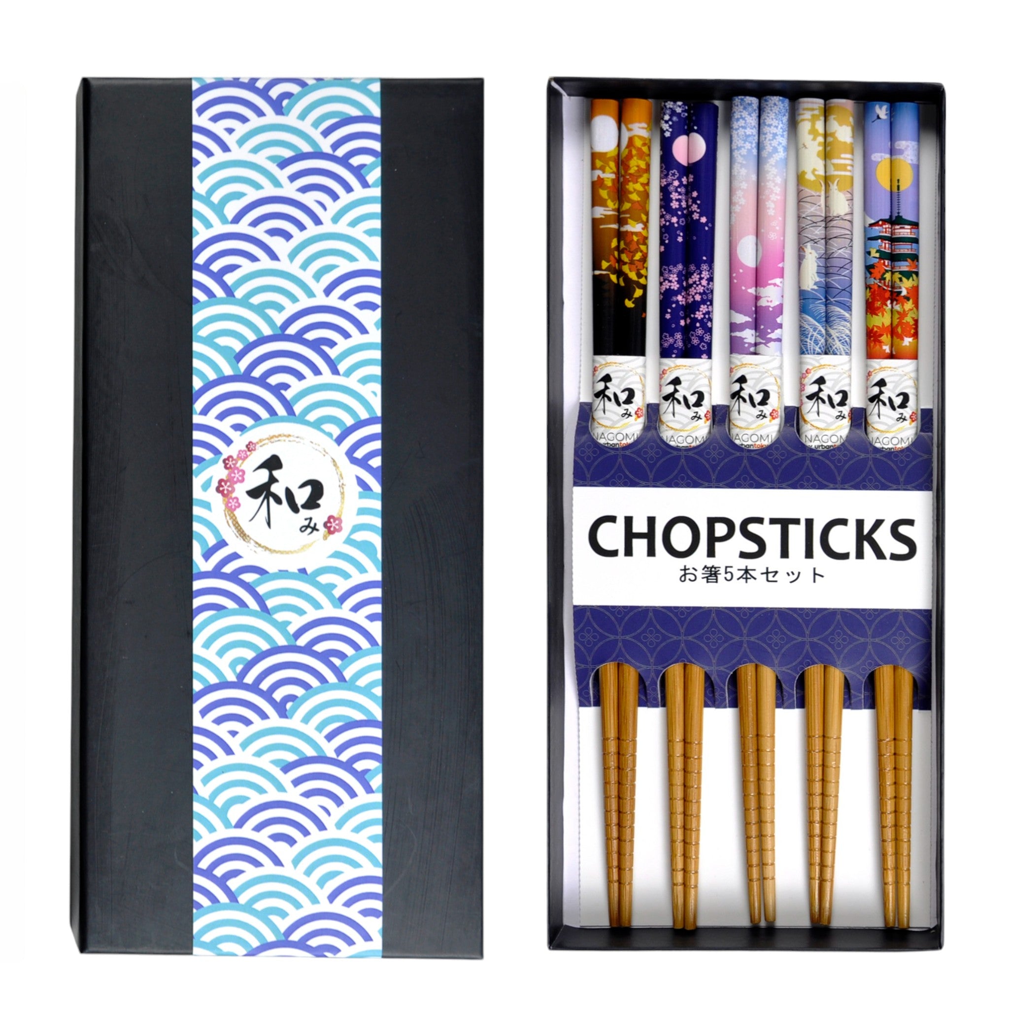 5 Piece Chopsticks Set Scenery with Gift Box (10/100) – UrbanTokyo