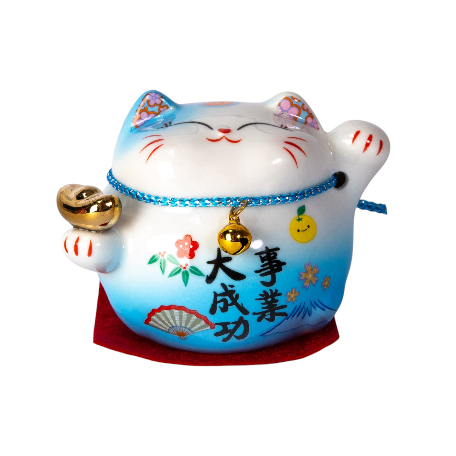3.5"H Lucky Cat Ceramic Figurine Blue (12/120) – UrbanTokyo