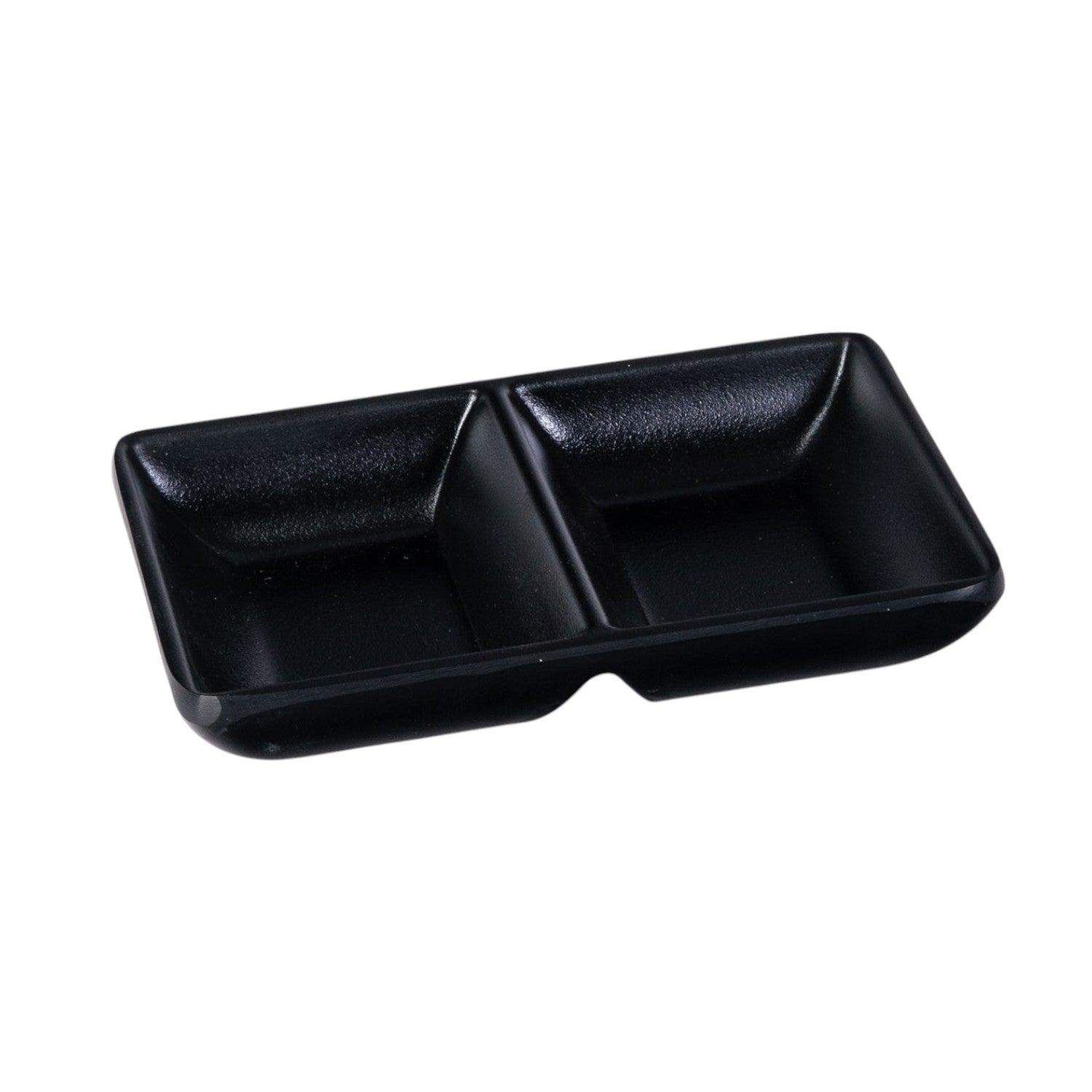5.25"L Rectangular Divided Sauce Dish Matte Black Melamine Series (24 ...