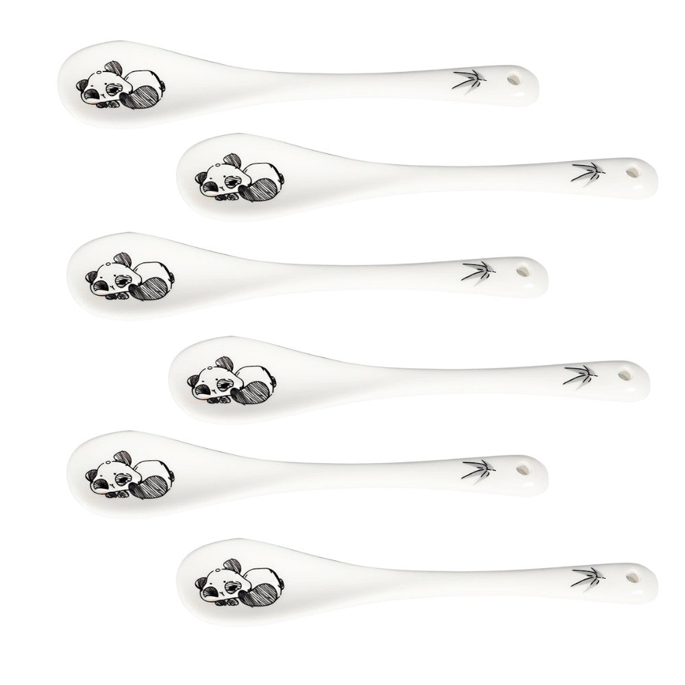 4.75"L 6 Piece Set Porcelain Tea Spoon Panda Design (10/80) – UrbanTokyo